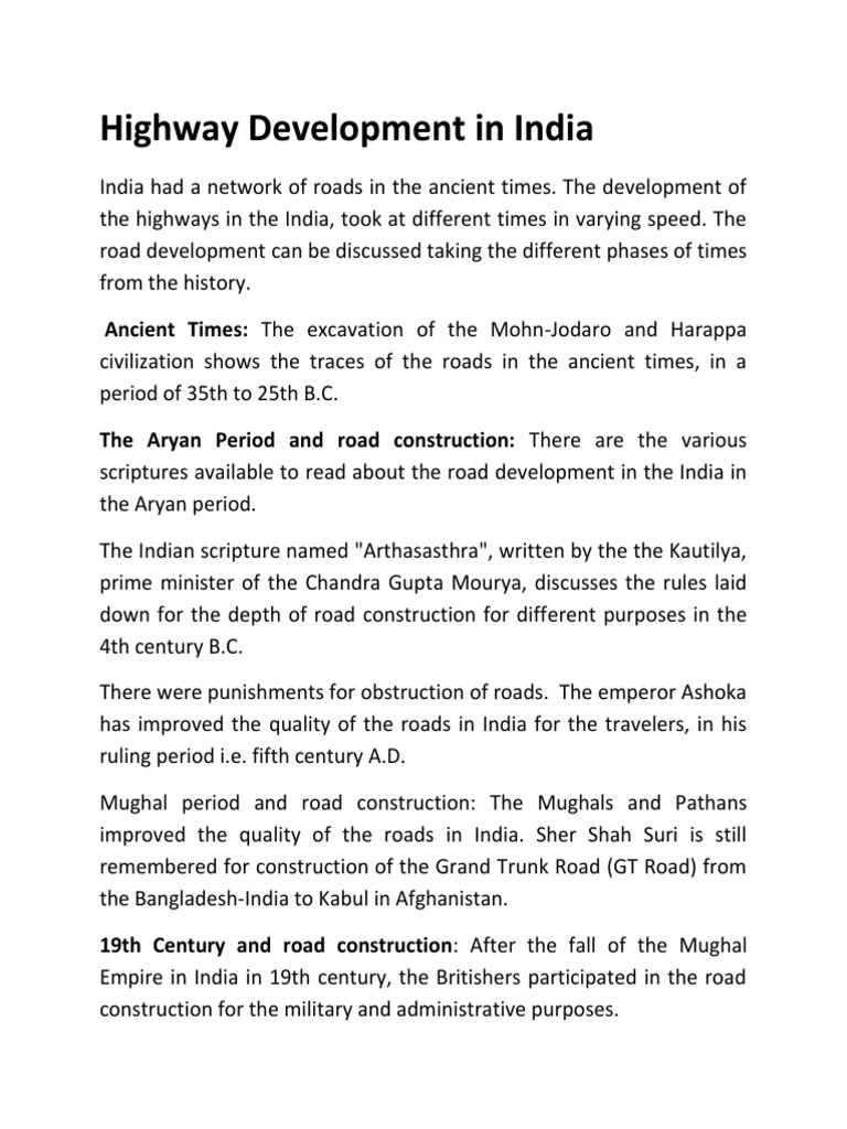 Highway Development in India | PDF | Highway | Road