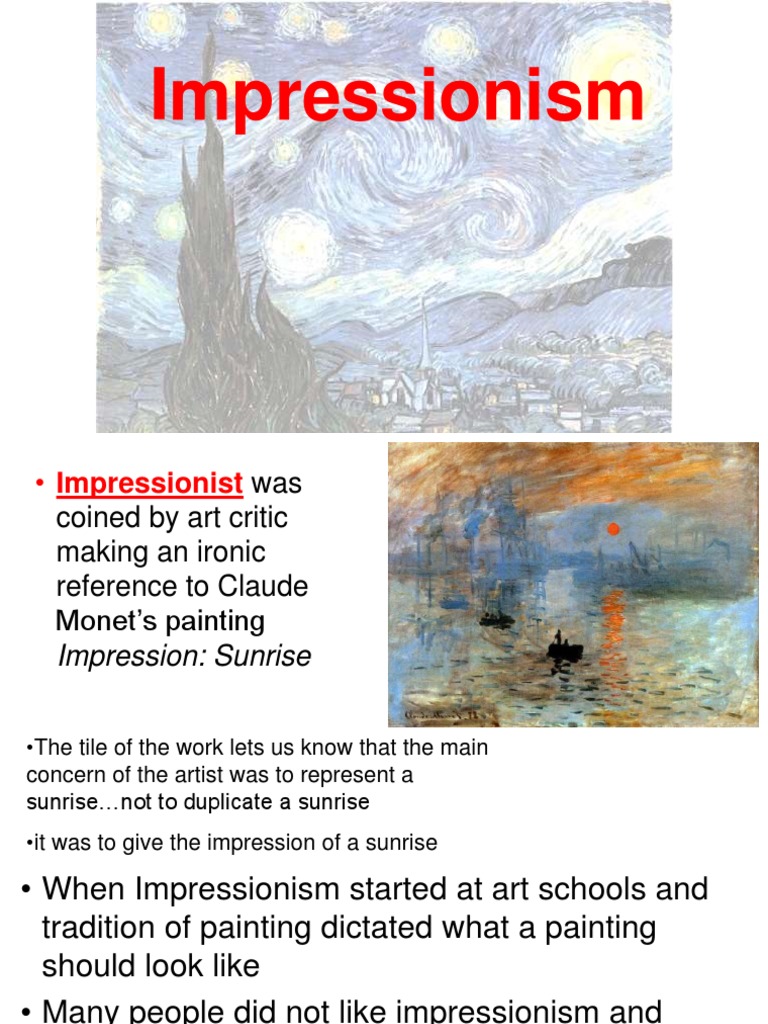 Intro To Impressionist Movement | PDF | Impressionism | Composition ...