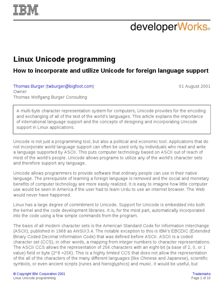 Linux Unicode Programming Pdf Character Encoding Ascii