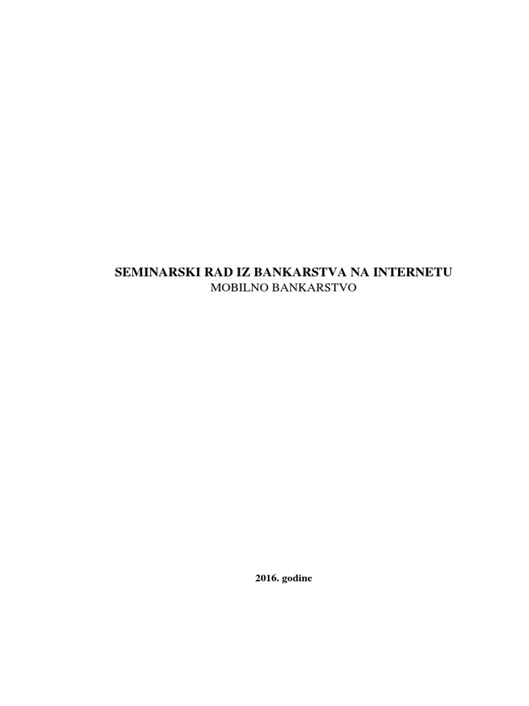 Mobilno Bankarstvo | PDF