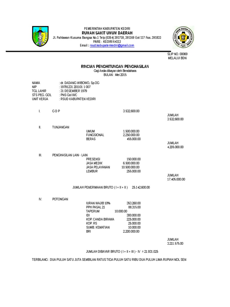 Slip Gaji Pns Dadang Pdf
