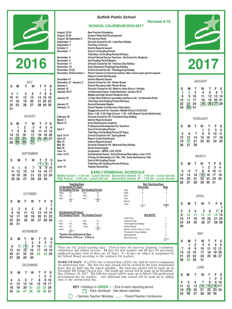 Revised 6/16 SCHOOL CALENDAR 2016-2017 | PDF | Academic Term ...