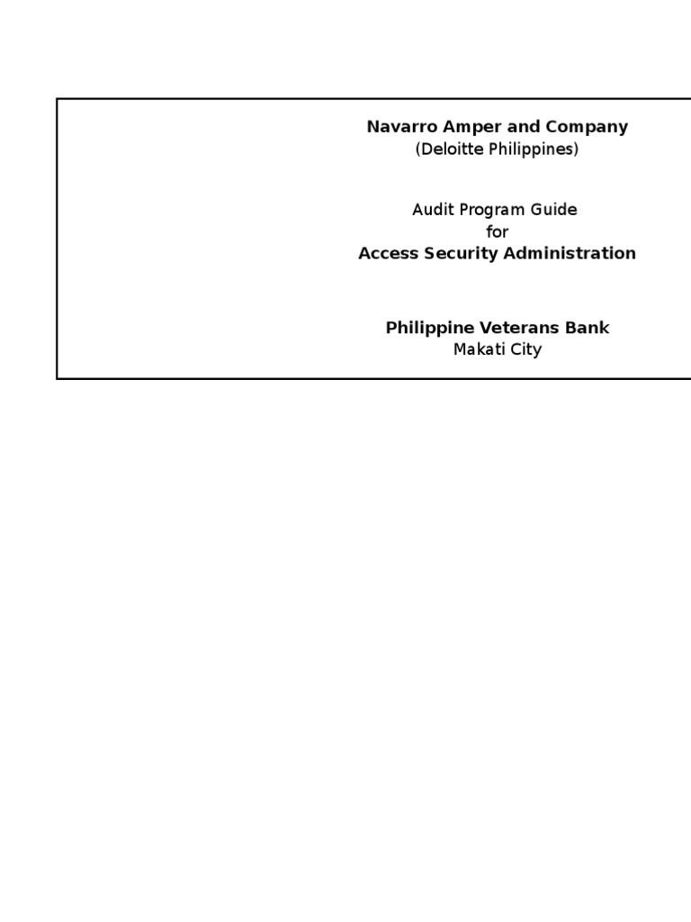 Audit Program v2 | PDF | Superuser | Information Security