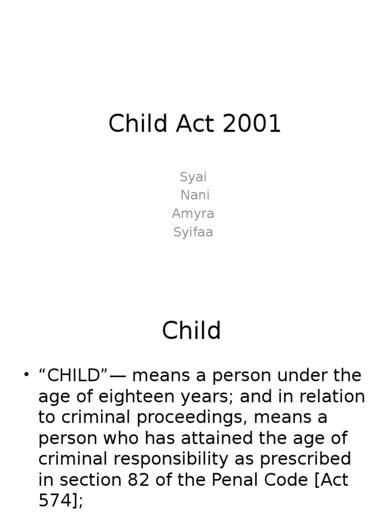 Child Act 2001 | Neglect | Legal Guardian