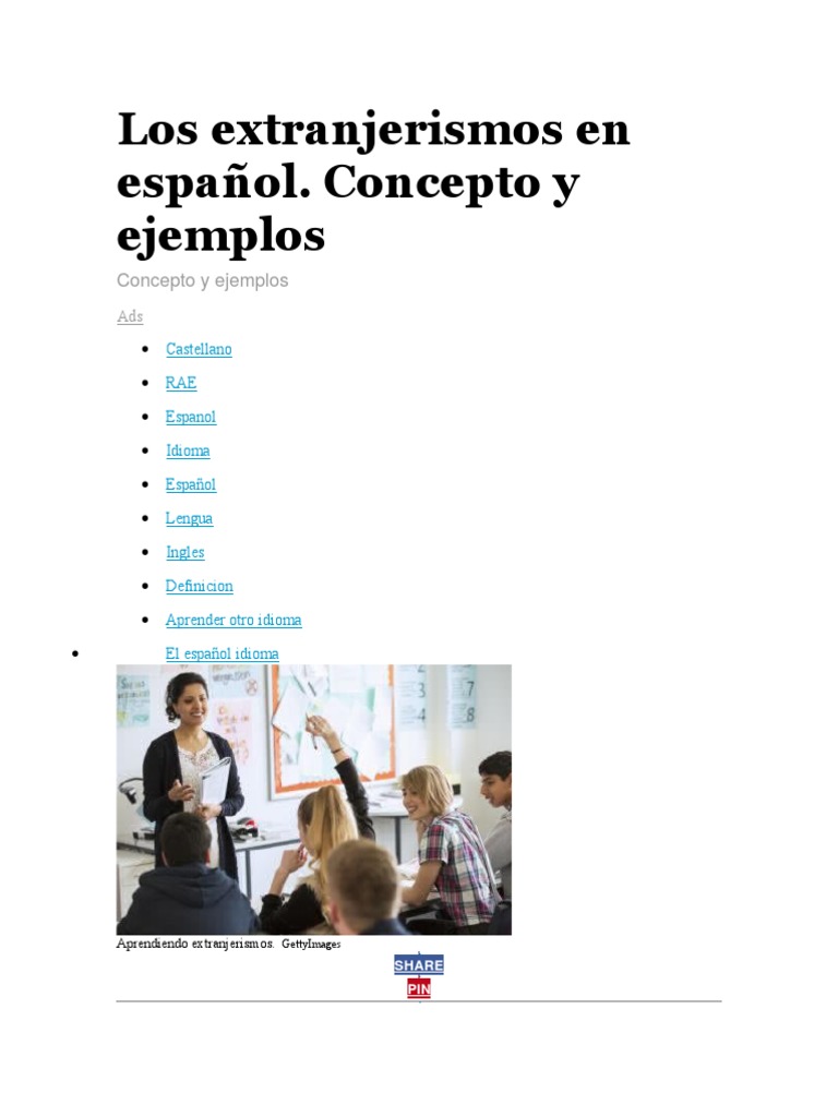 Los Extranjerismos en Español | PDF
