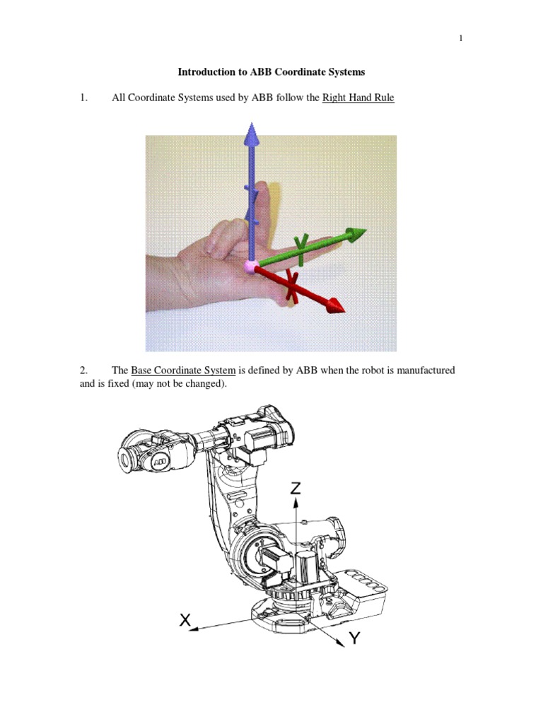 Abb Robot Coordinate Systems Pdf Cartesian Coordinate System Coordinate System