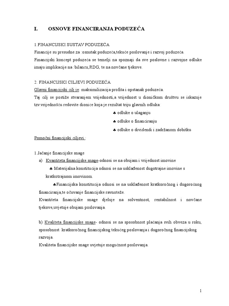 POSLOVNE - FINANCIJE - Skripta - Seminarski, Diplomski, Maturski Radovi, PPT I Skripte | PDF