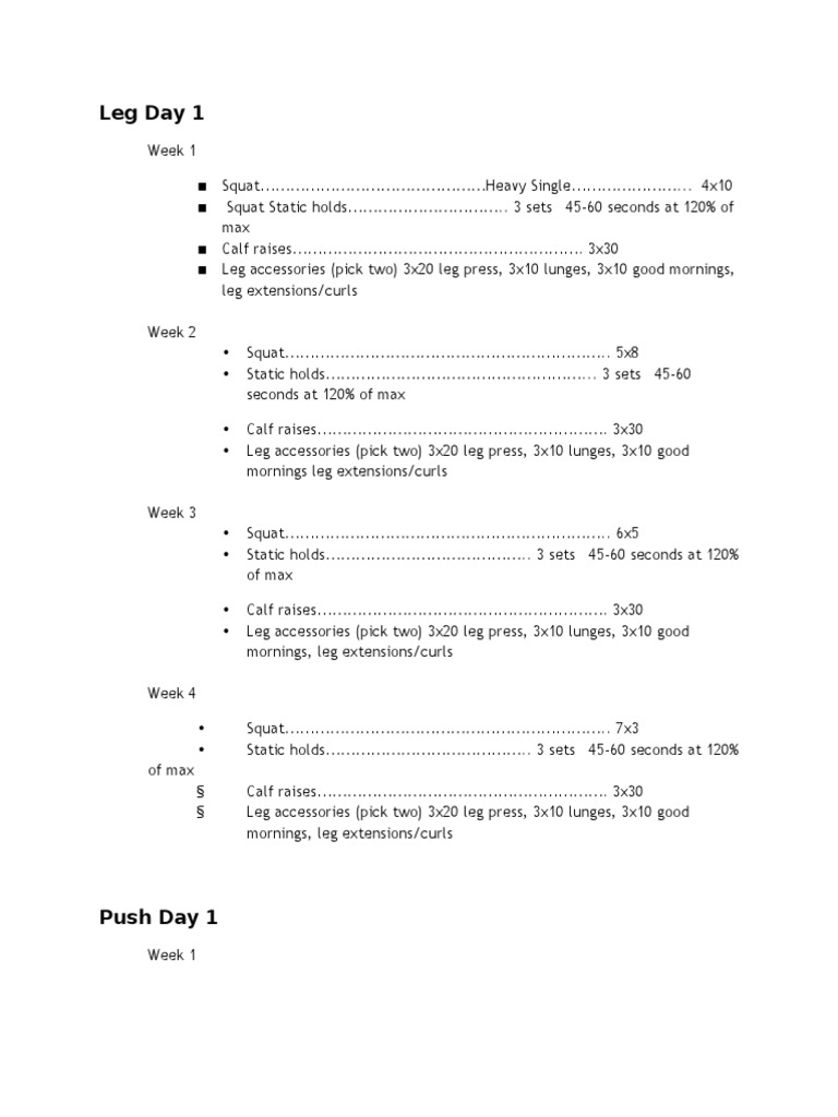 Push Pull Legs Split | PDF | Games Of Physical Skill | Hobbies