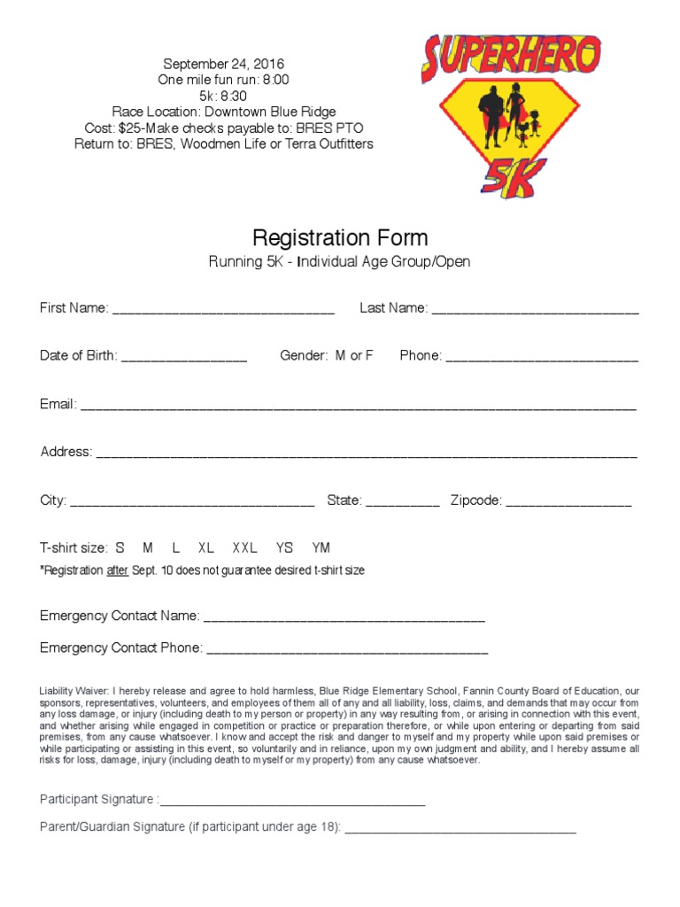 Superhero Registration Form 8 24 16pdf | PDF