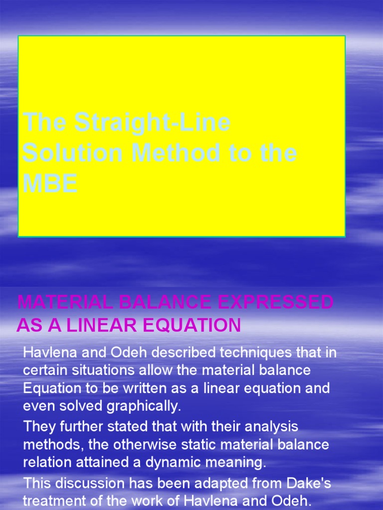 Straight-Line Method for Material Balance | PDF | Petroleum Reservoir ...