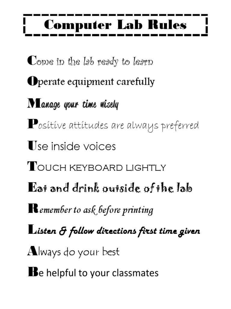 Computer Lab Rules | PDF