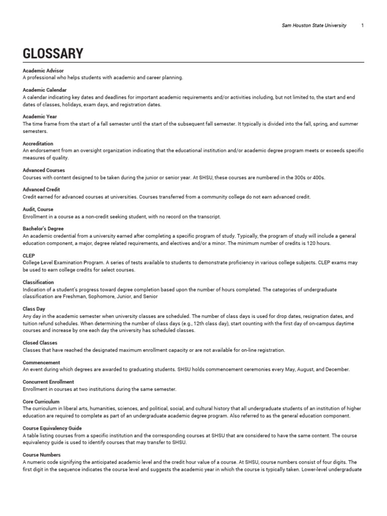 Understanding Academic Terminology: A Glossary of Key Terms Used at Sam ...