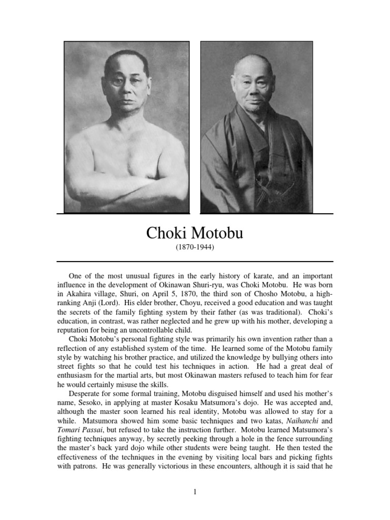 Persons Choki Motobu | Karate | East Asian Martial Arts