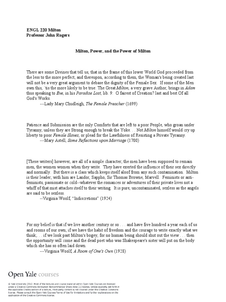 Introduction PDF | PDF | John Milton | Paradise Lost