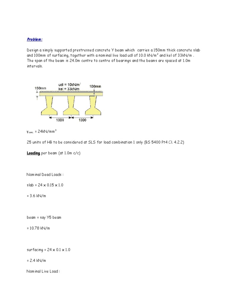Pre Stressed Concrete Solving Example | PDF | Beam (Structure ...