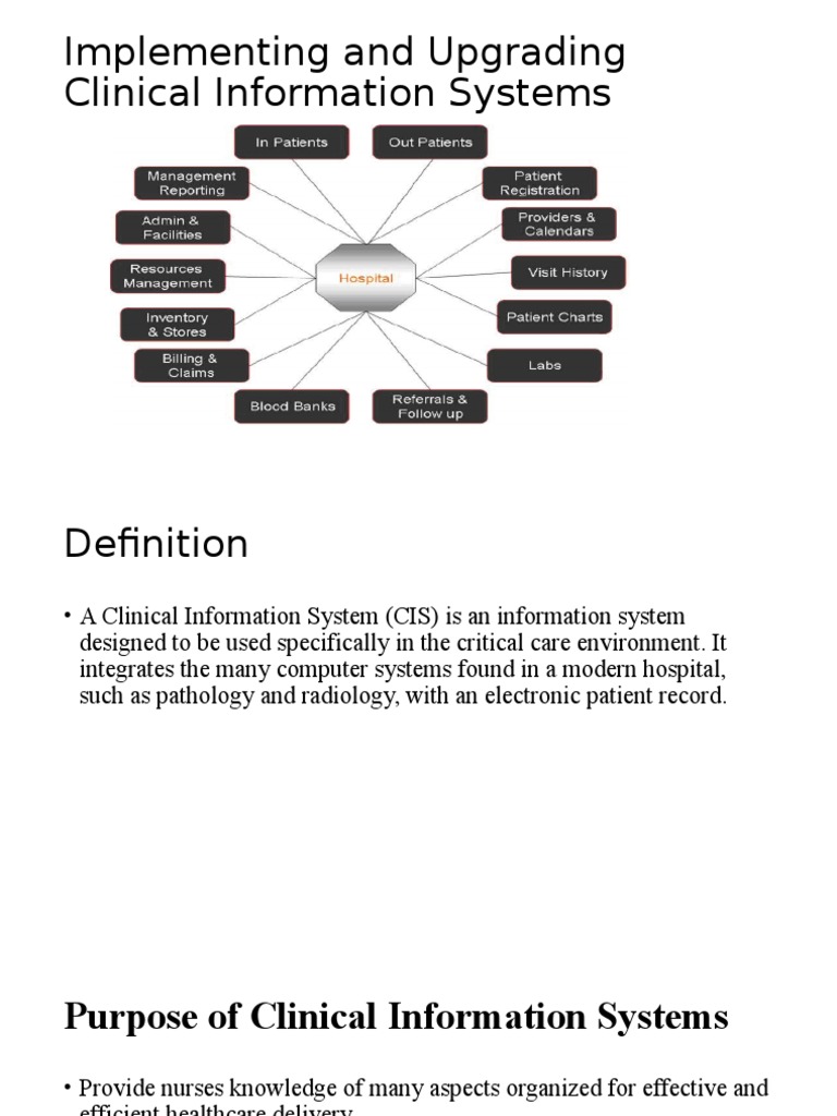 Upgrading Clinical Information Systems | PDF | Health Care | Nursing