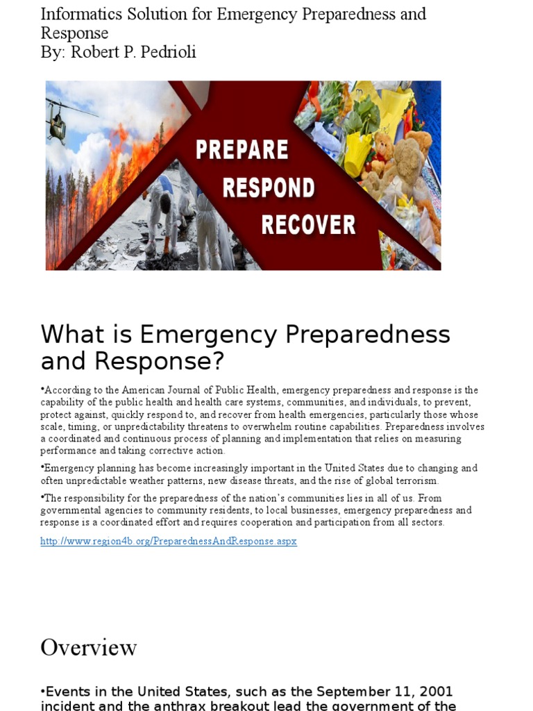 Informatic Solutions For Emergency Preparedness and Response | PDF ...