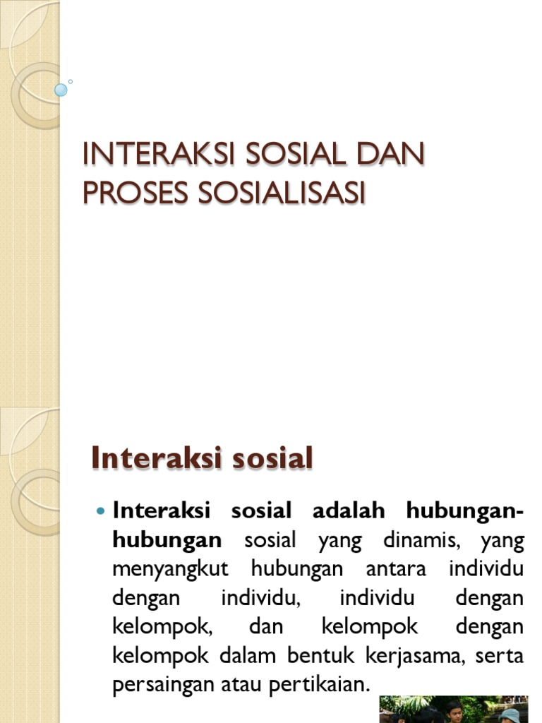 Interaksi Sosial Dan Proses Sosialisasi PDF | PDF