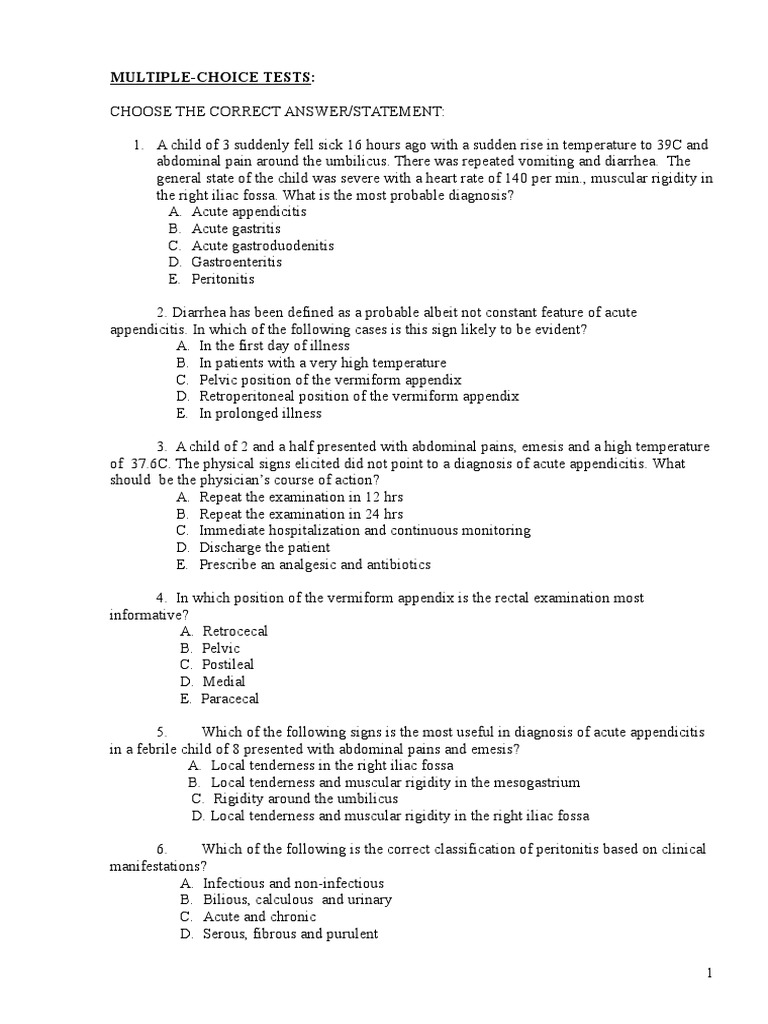 MSQ's Pediatric Surgery | PDF | Irritable Bowel Syndrome | Colorectal ...