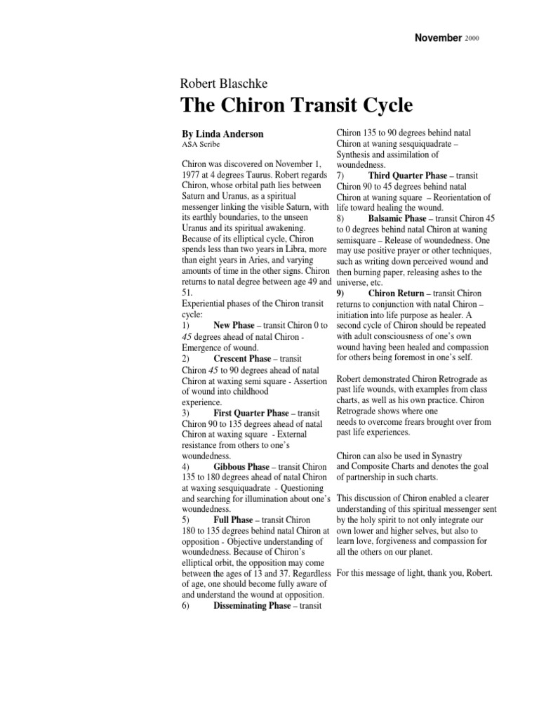 Blaschke Chiron Cycle | PDF | Outer Space | Astronomy