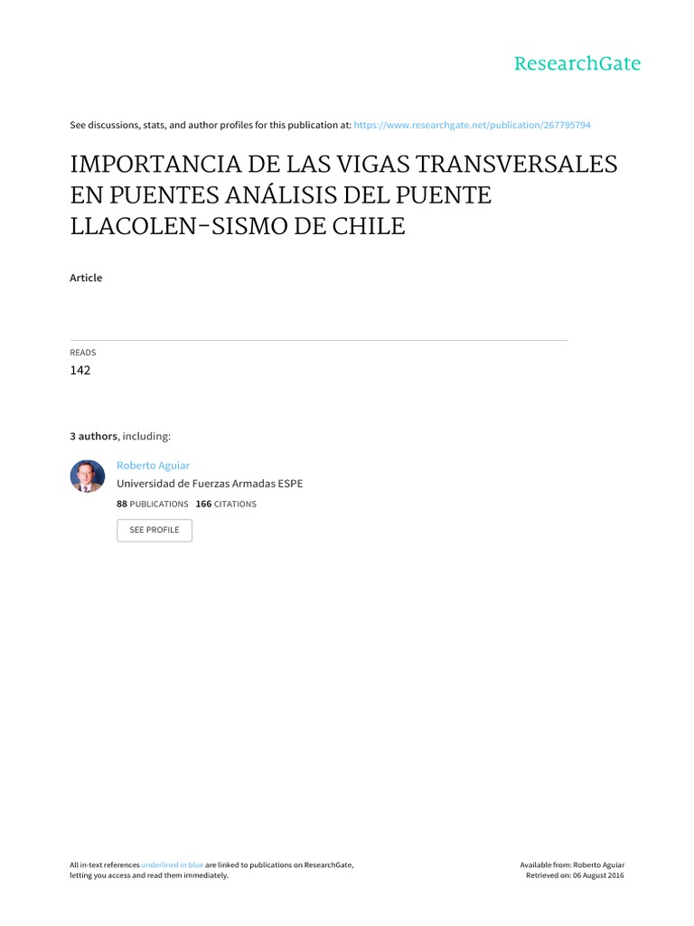 Vigas Transversales en Puentes: Análisis Llacolen | PDF | Puente ...