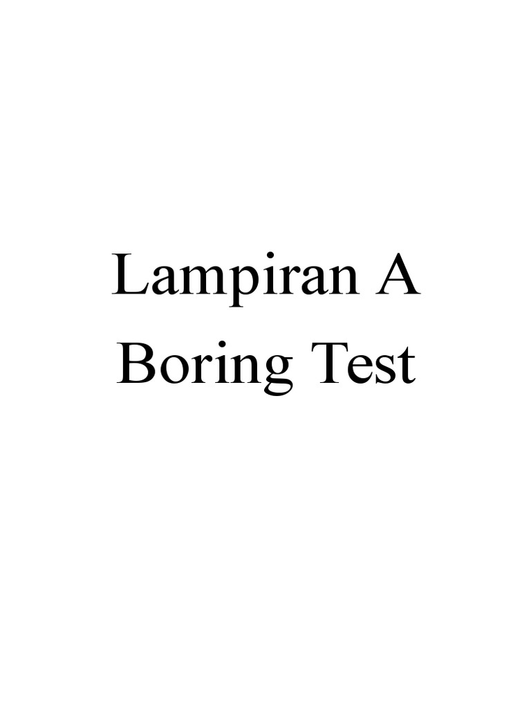 Lampiran A Boring Test | PDF