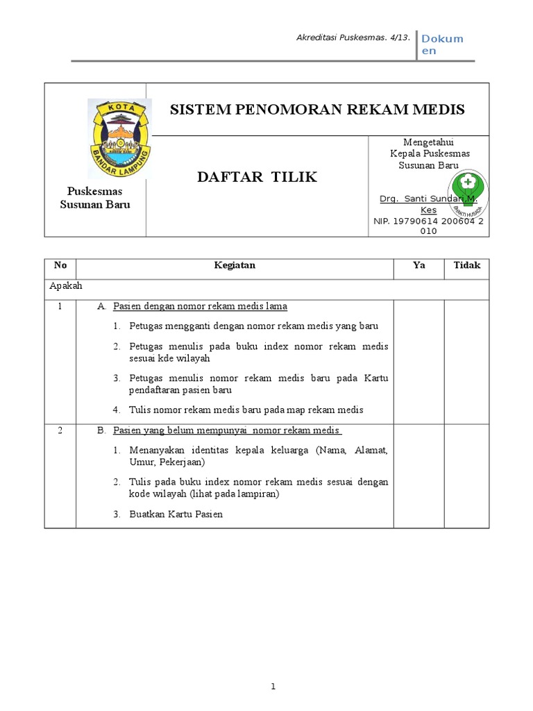 Daftar Tilik | PDF