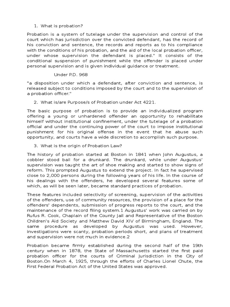 Probation Handout | PDF | Probation | Probation Officer