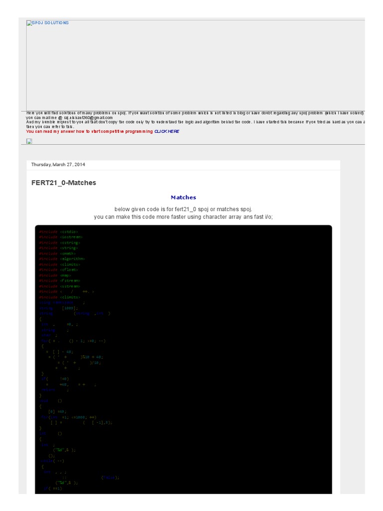 Fert Code Spoj Sol Pdf Array Data Structure Computer Data