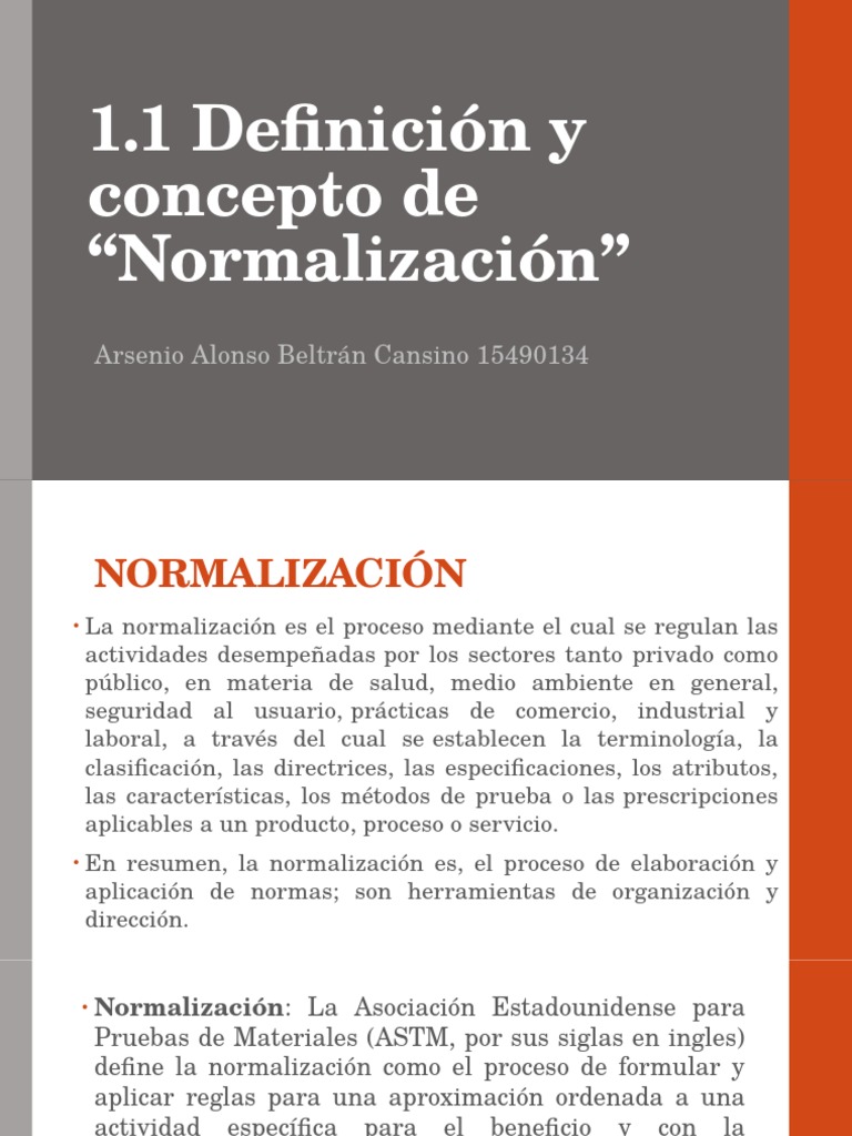Definición y conceptos de normalización | Estandarización | Cooperación