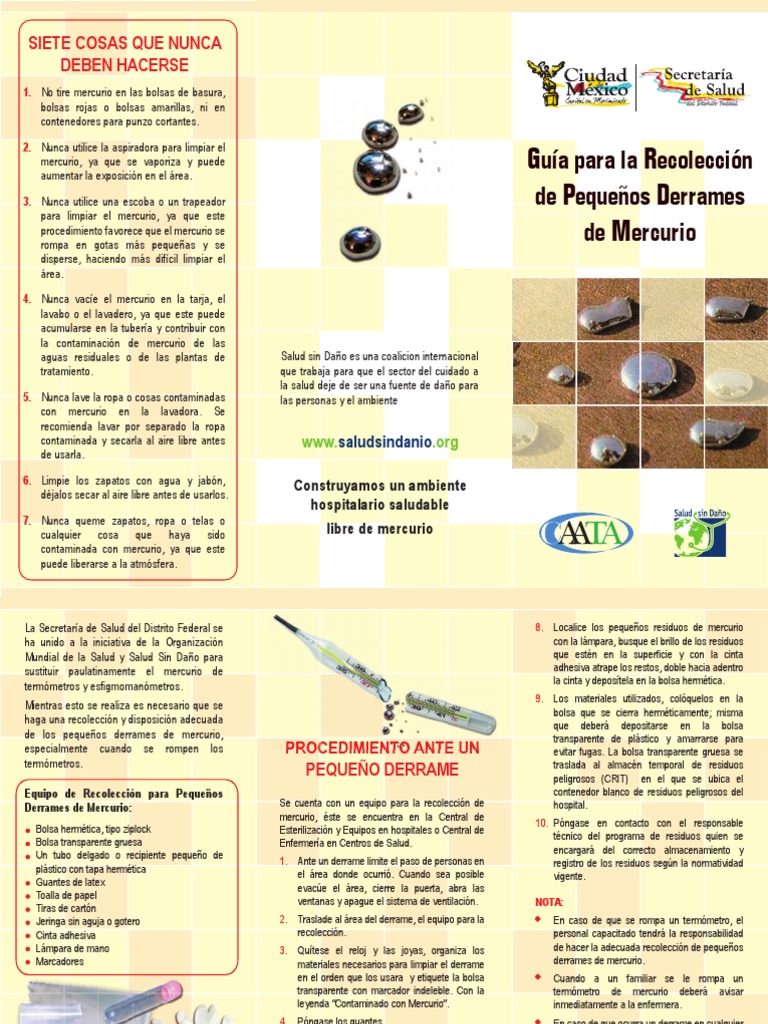 Triptico Mercurio GDF | PDF | Mercurio (Elemento) | Residuos
