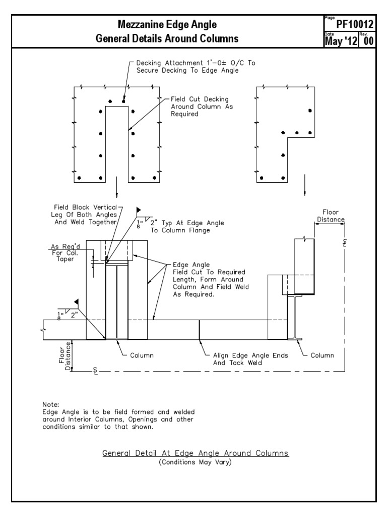 Mezzanine Edge Angle General Details Around Columns PF10012 May '12 00 ...