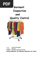 Garment Quality Control Checklist | PDF | Seam (Sewing) | Human Appearance