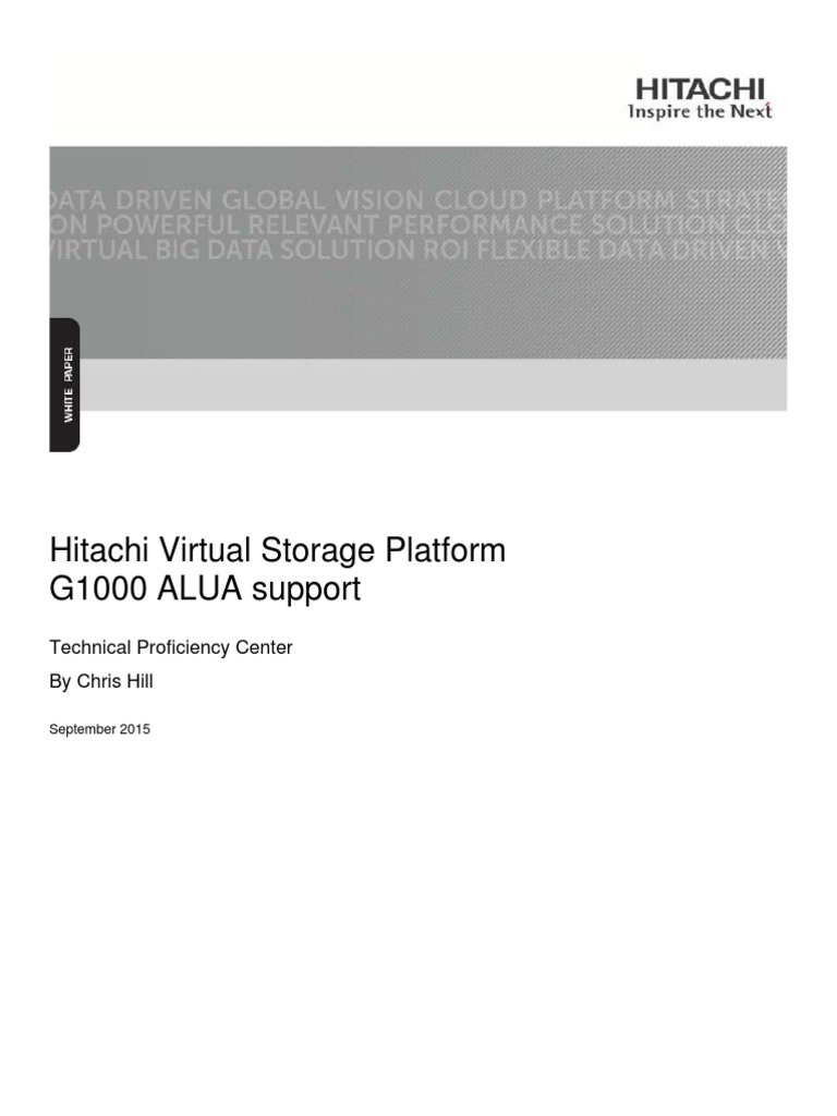 Hitachi VSP G1000 ALUA Support | PDF | Load Balancing (Computing ...
