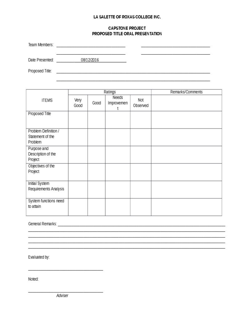 Capstone Project Title Presentation | PDF