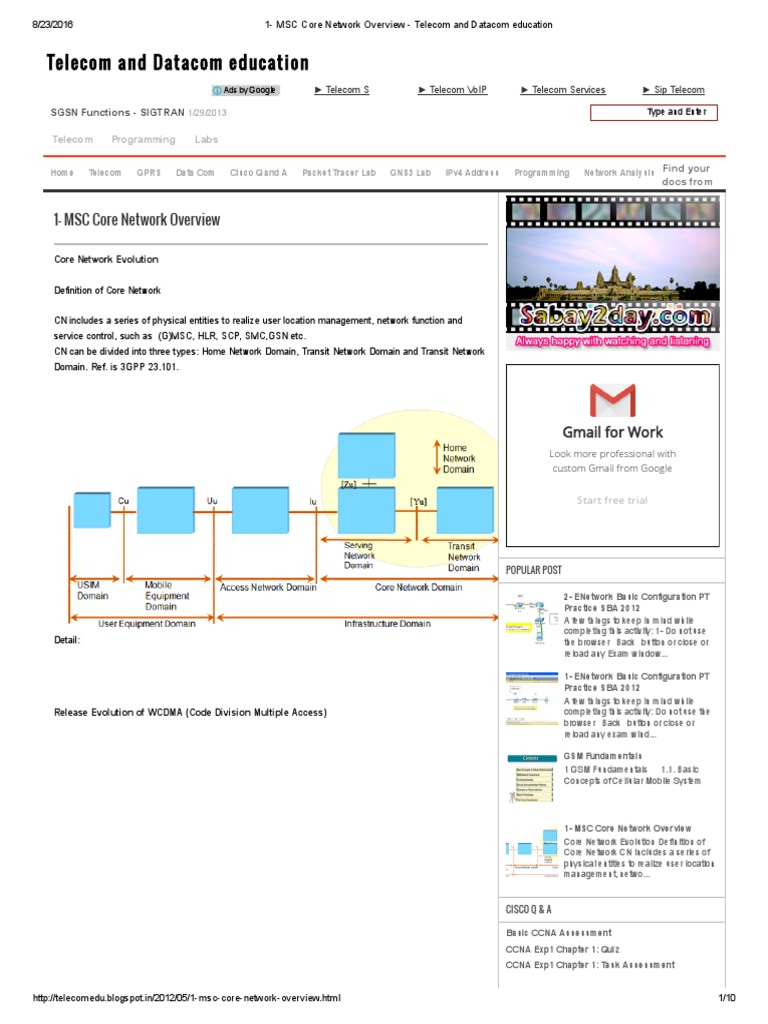 1 - MSC Core Network Overview - Telecom and Datacom Education PDF | PDF ...