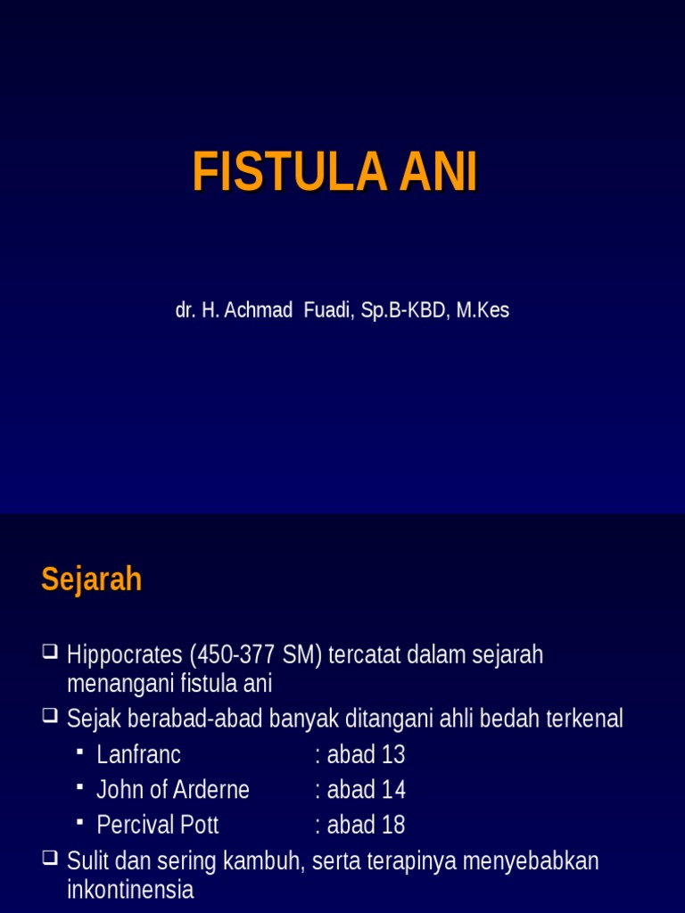 Fistula Ani, JAN 10 | PDF