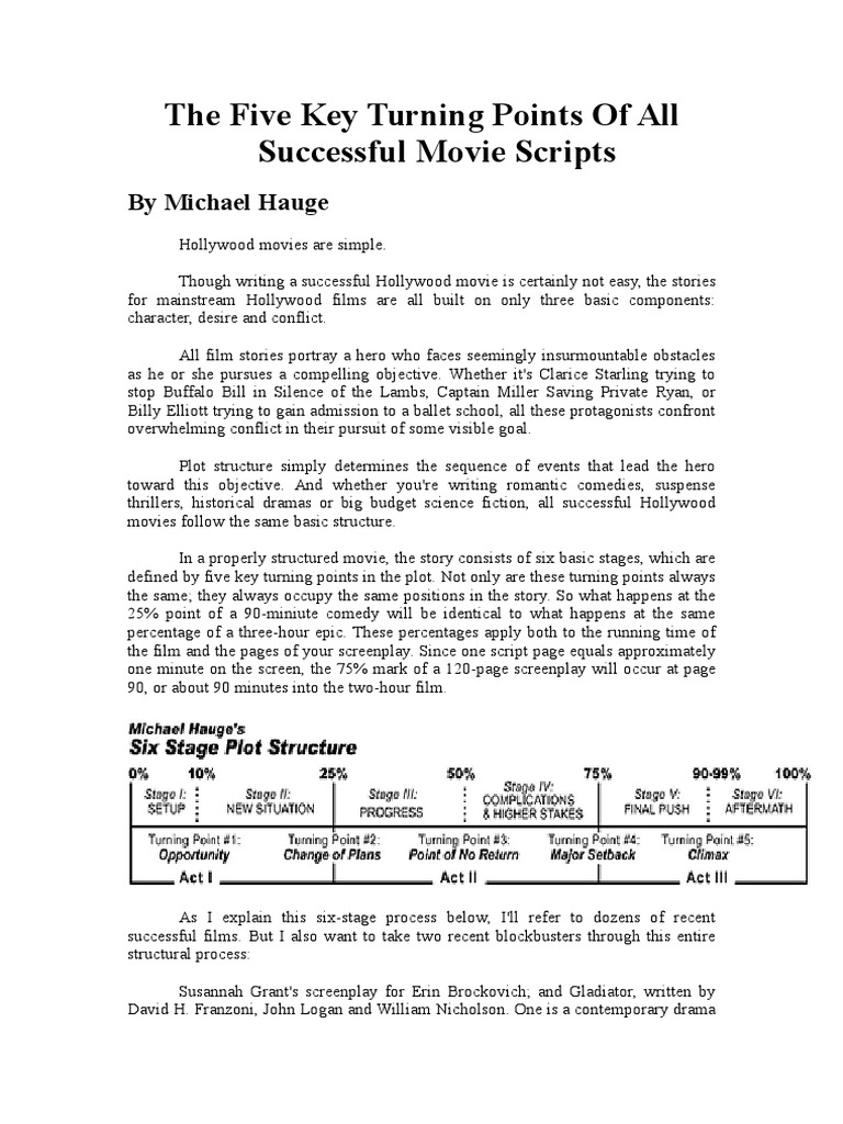 Key Turning Points in Movie Scripts | PDF | Screenplay | Leisure