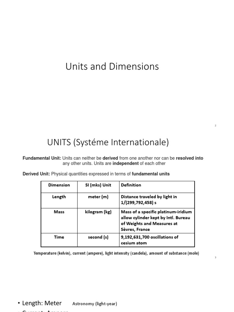 Units, Dimensions, and Accuracy: Understanding Measurements in Science ...