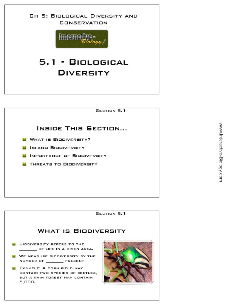 Biodiversity and Conservation Overview | PDF | Biodiversity ...