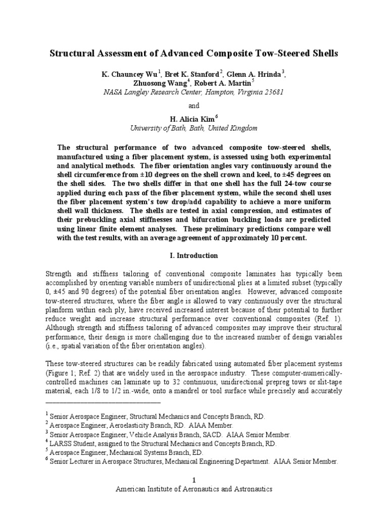 Advanced Composite Tow-Steered Shells | PDF | Buckling | Deformation ...