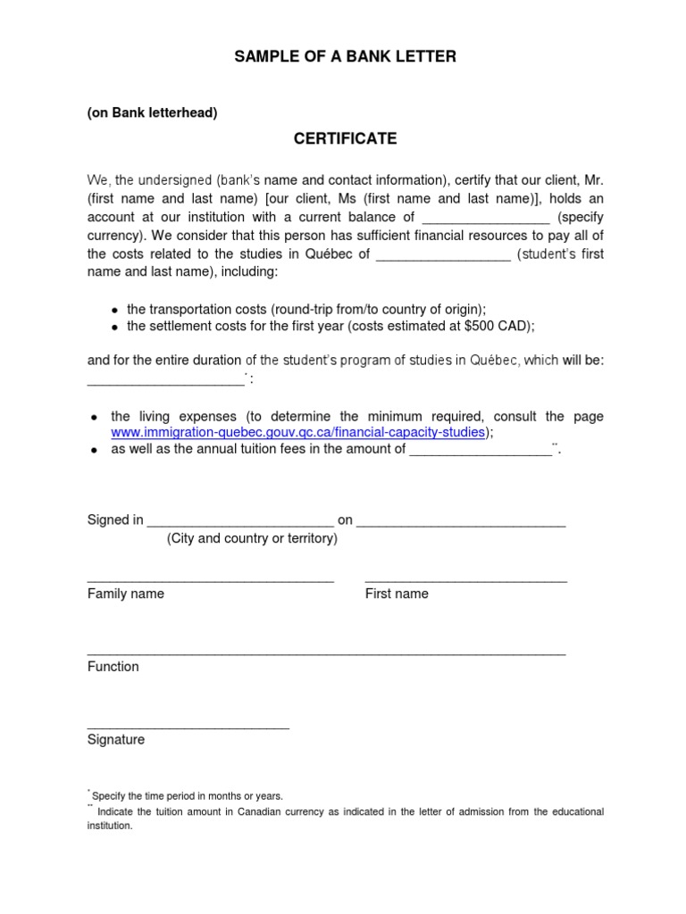 Bank Letter CAQ PDF | PDF