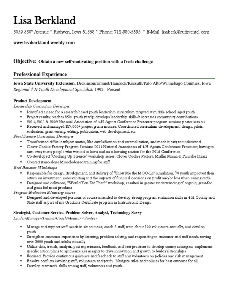 Lisa Resume 2016 Aug | PDF | Instructional Design | Risk Management