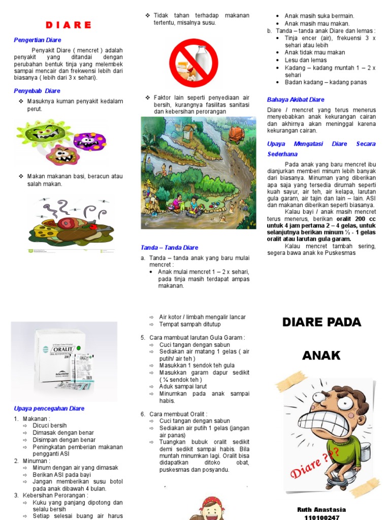 Leaflet Diare Pada Anak | PDF