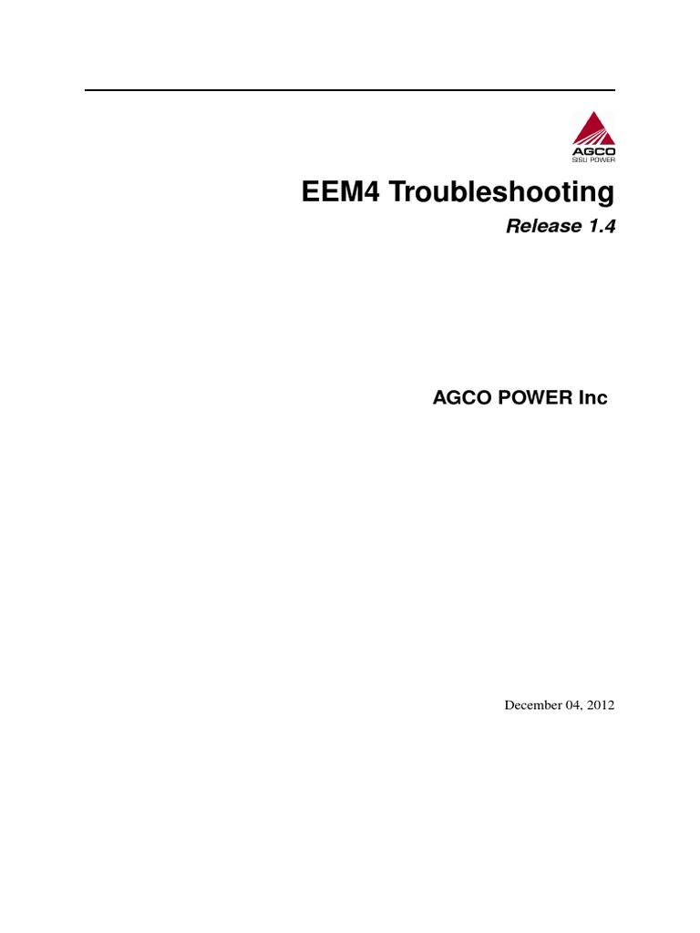 EEM4 Troubleshooting: Release 1.4 | PDF | Motor Oil | Power Supply