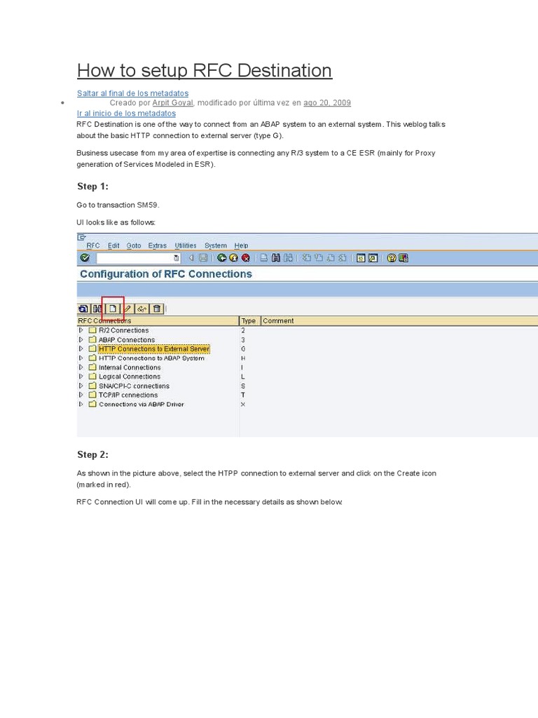 How To Setup RFC Destination | PDF | Hypertext Transfer Protocol | Network Protocols