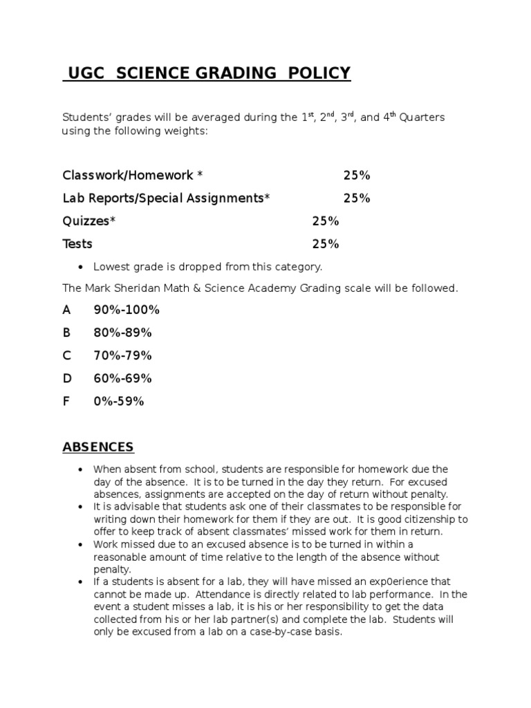 Grading Policy | PDF