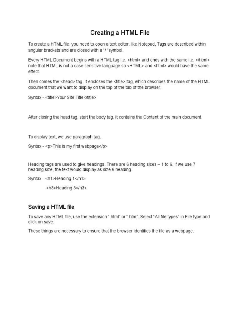 Saving A HTML File | PDF