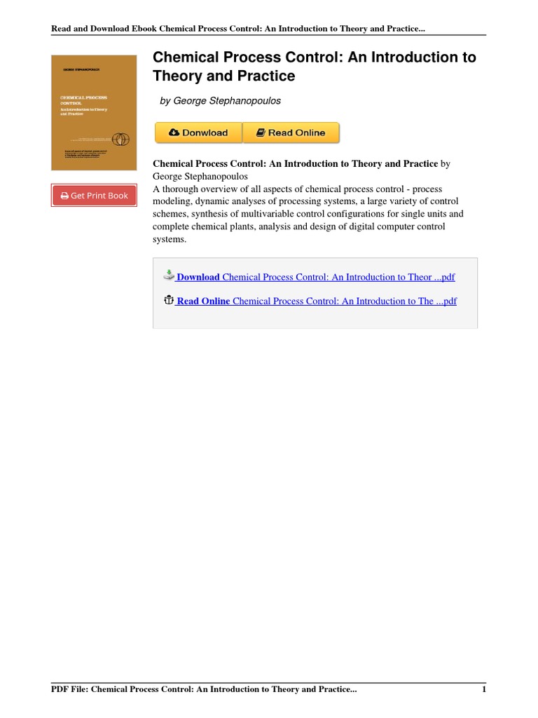 Chemical Process Control Introduction Practice PDF | PDF | Nature