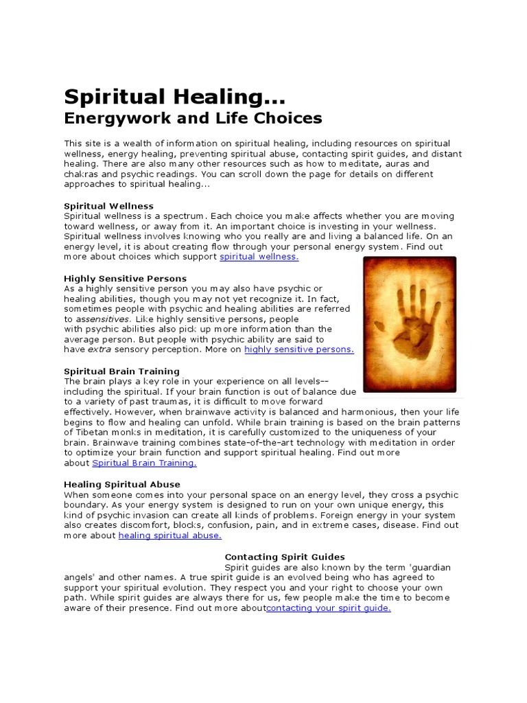 Spiritual Healing... : Energywork and Life Choices | PDF | Meditation ...
